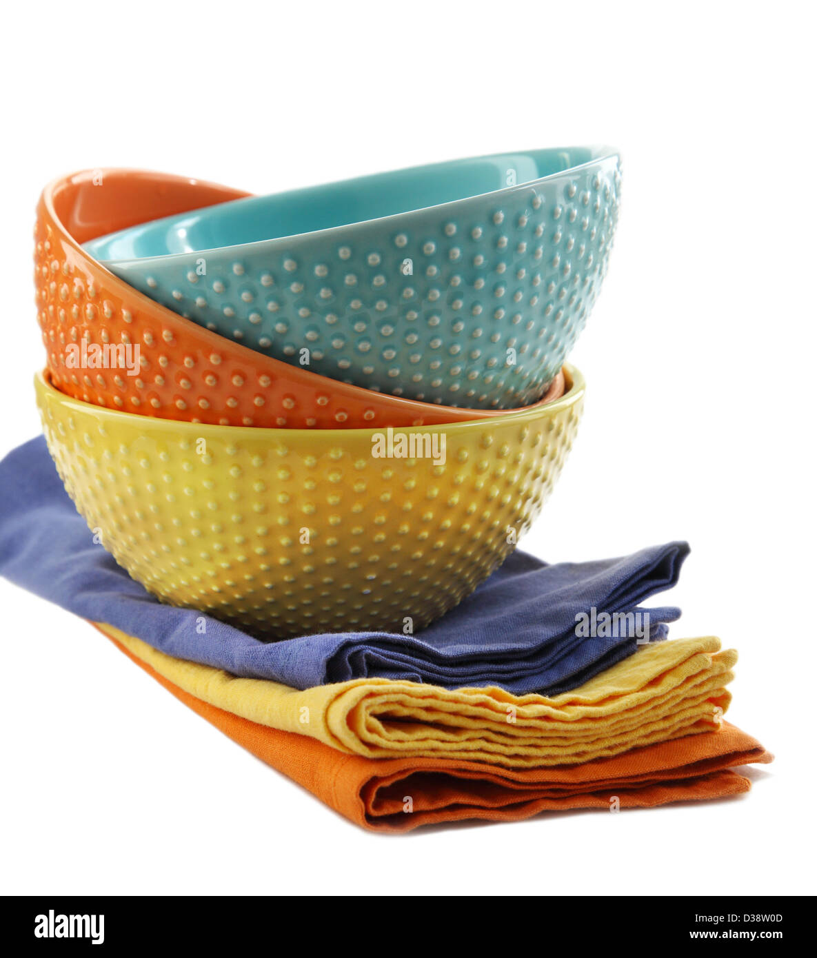 Stack of clean empty plates isolated on white background Stock Photo ...