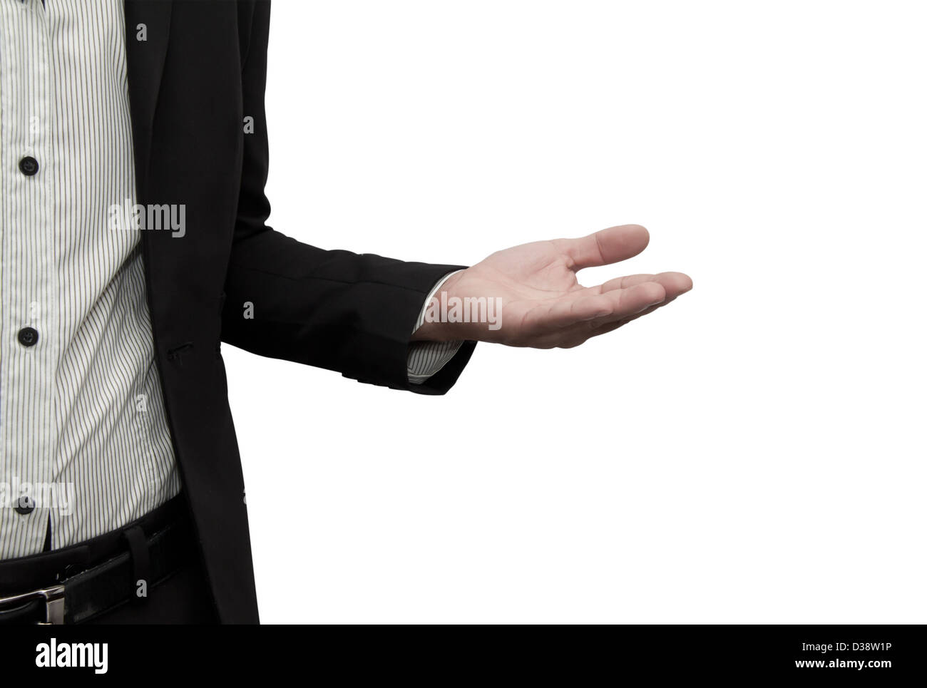 Open hand of a business man Stock Photo - Alamy