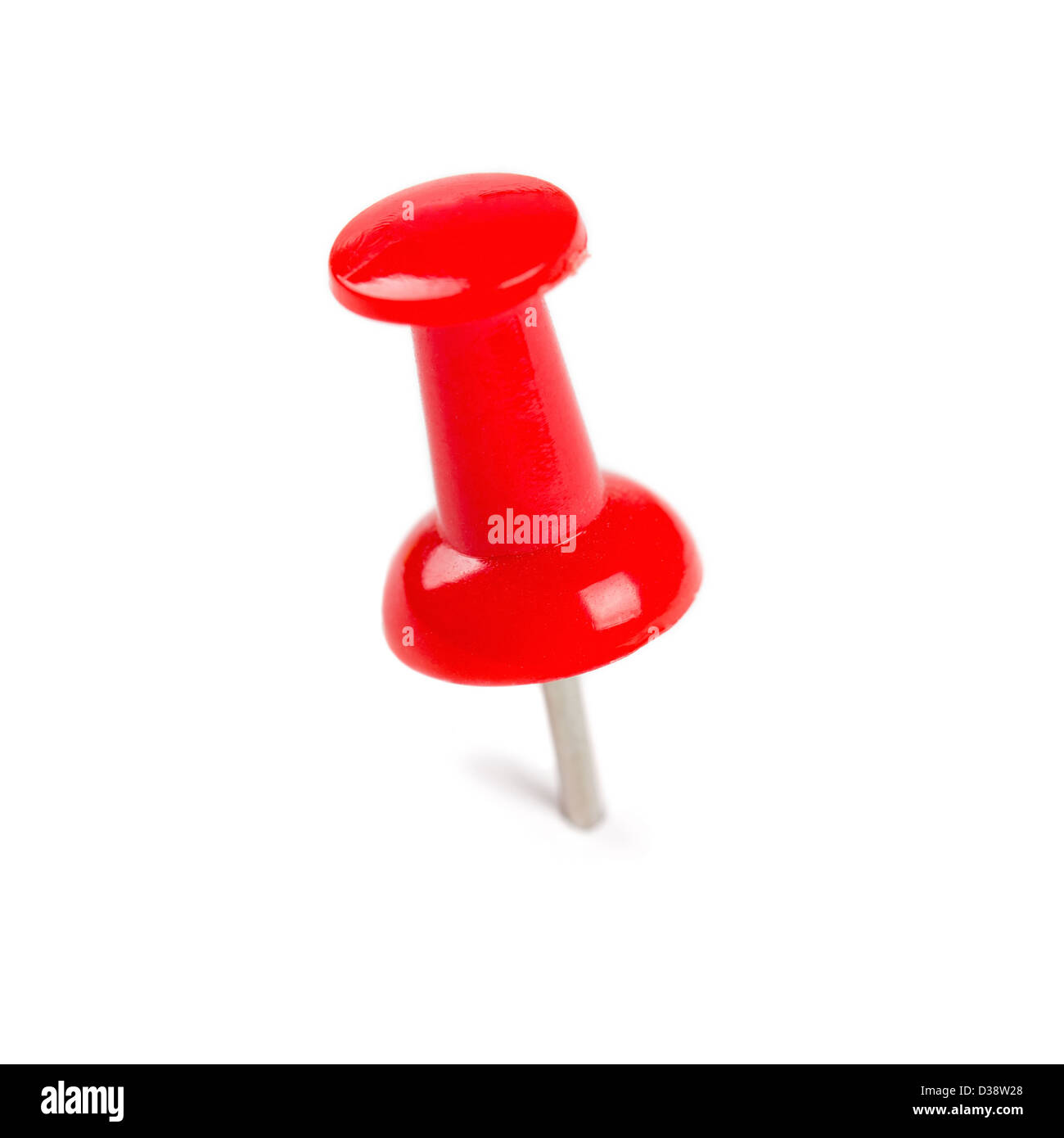 Red Push pin on white Stock Photo - Alamy