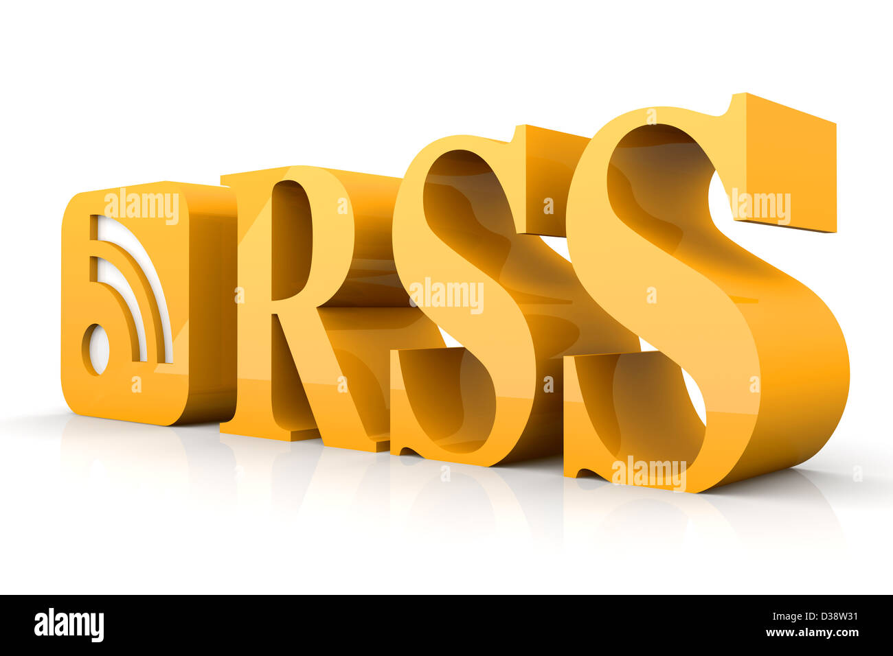3D rendered Illustration. RSS symbol. Isolated on white Stock Photo - Alamy