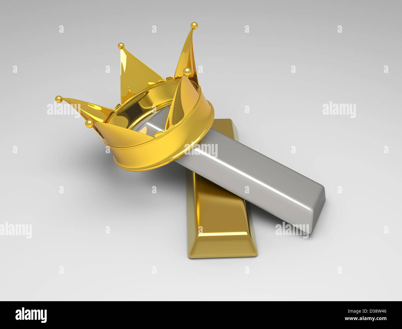 A crown with gold and silver. 3D rendered illsutration Stock Photo - Alamy