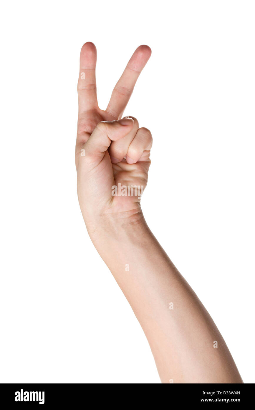 Isolated victory sign hi-res stock photography and images - Alamy