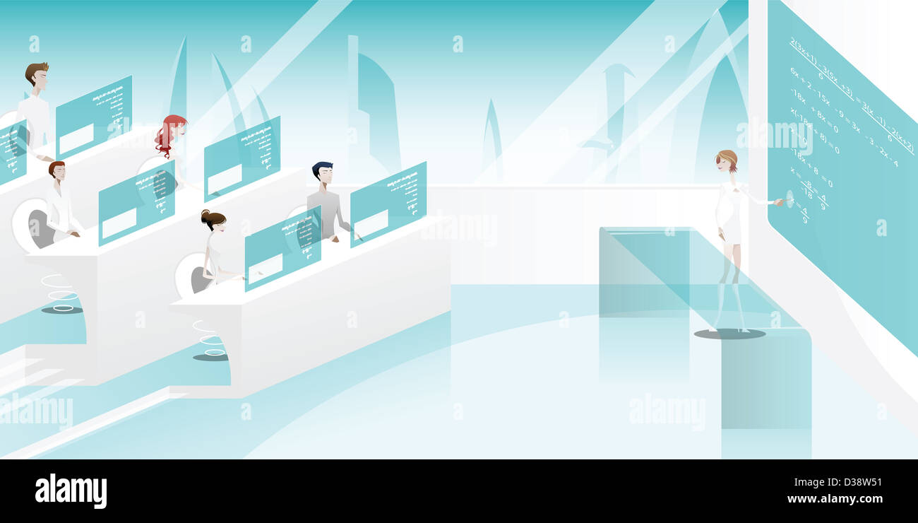 Futuristic classroom in a school Stock Photo - Alamy