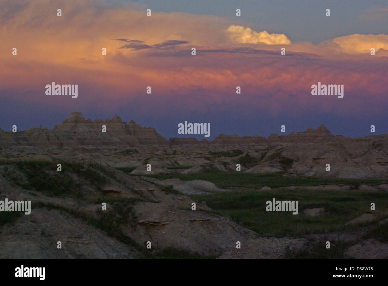 This scene from Badlands National Park in South Dakota captures a ...