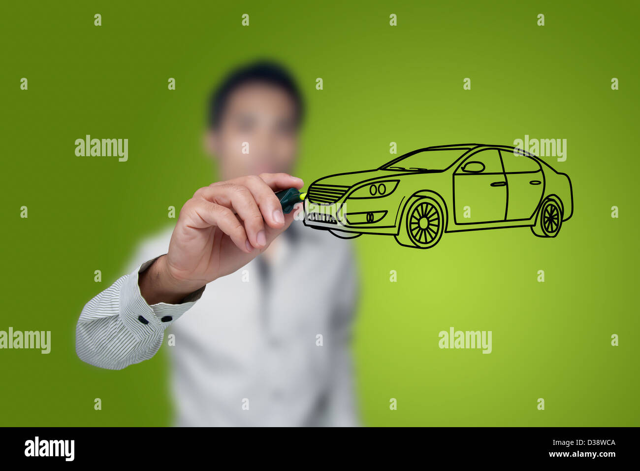 Hand drawing car in a whiteboard Stock Photo - Alamy