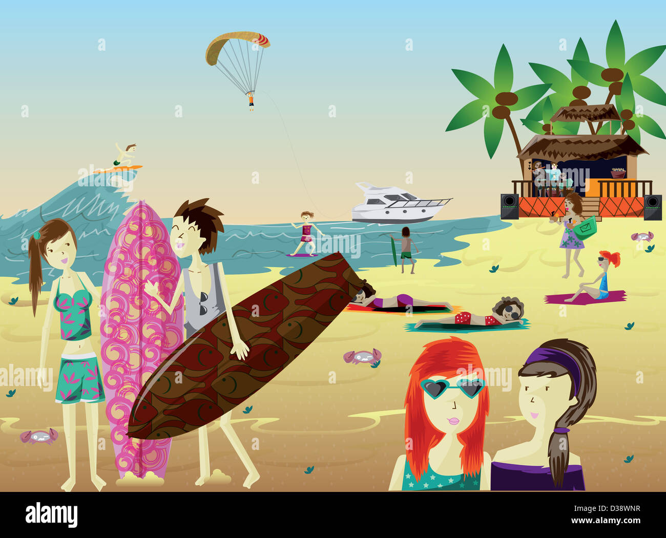 People on the beach Stock Photo - Alamy