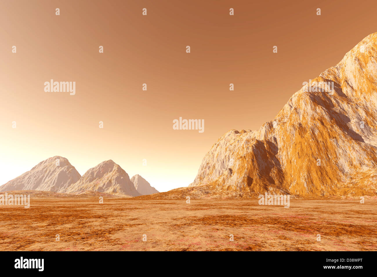 Virtual landscape on the Mars. 3D rendered Illustration Stock Photo - Alamy