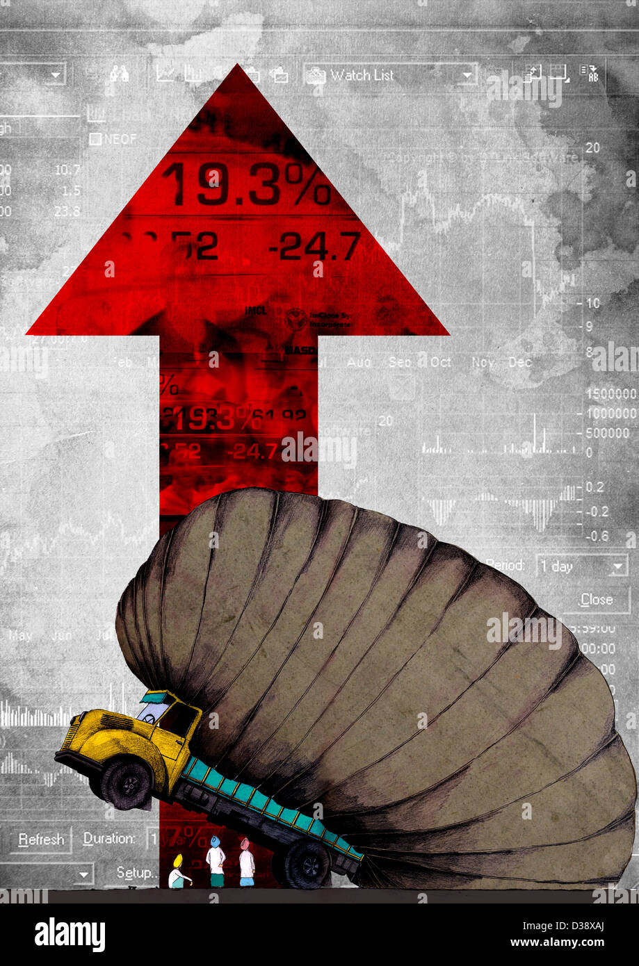 Conceptual image representing inflation in market Stock Photo - Alamy