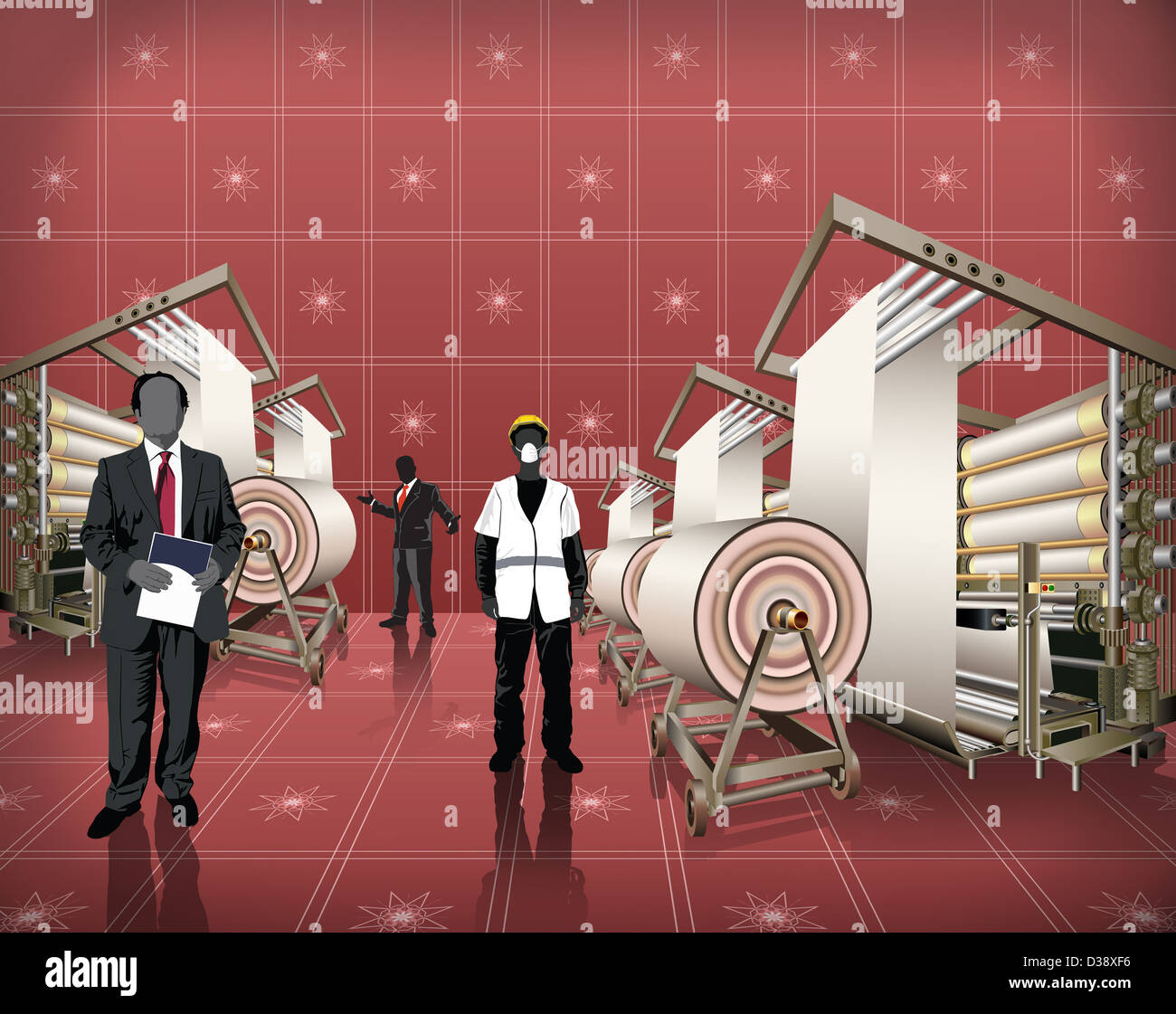 Workers working in a textile factory Stock Photo - Alamy