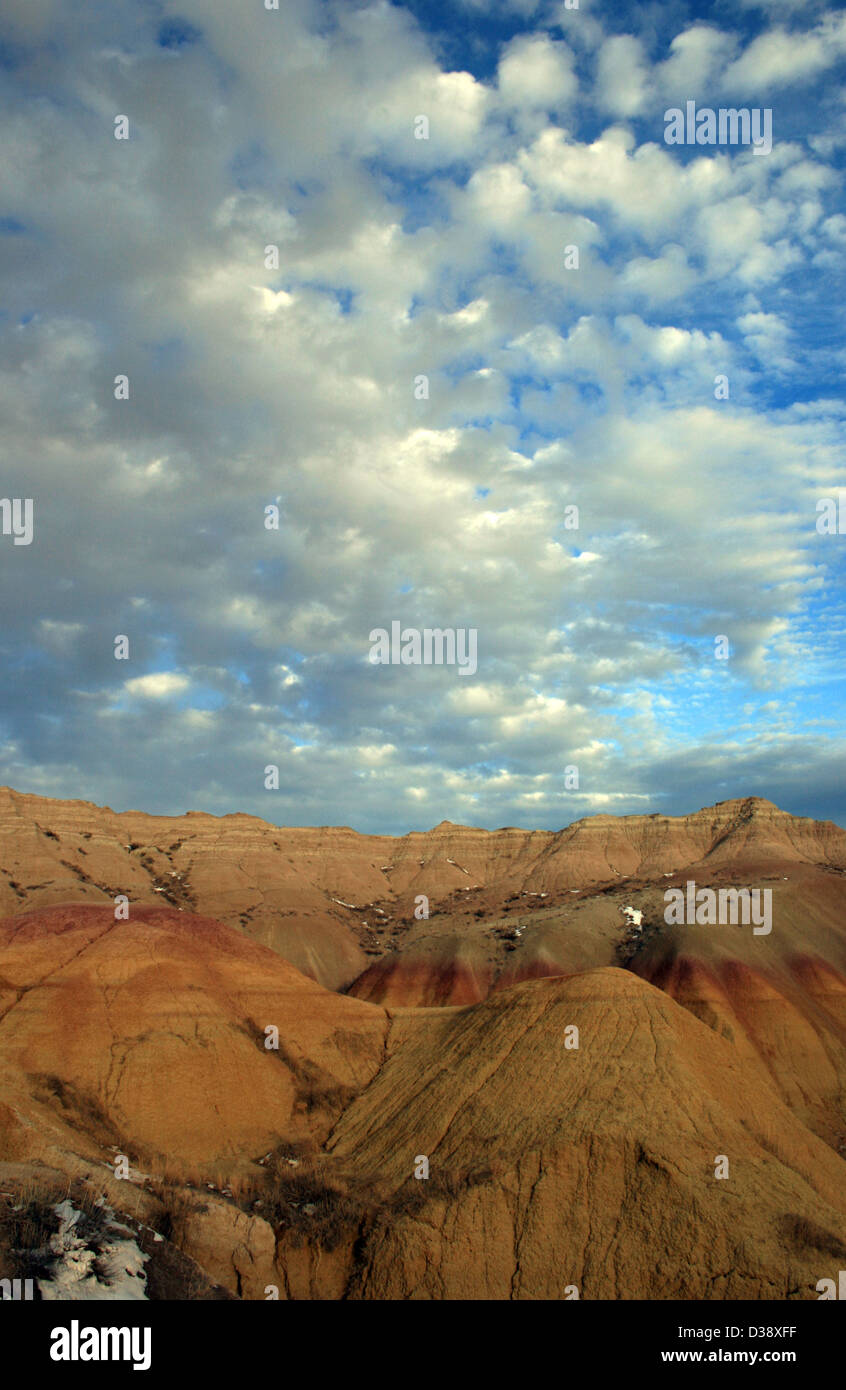 The sky over the Yellow Mounds in Badlands National Park, South Dakota ...
