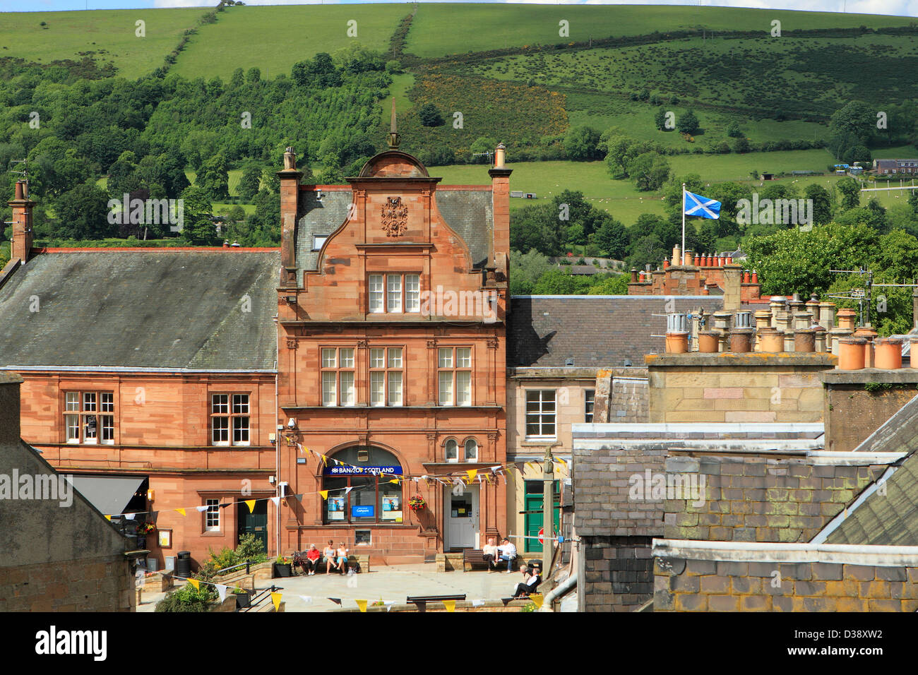 Scottish Borders town of Melrose on a sunny summer day Stock Photo - Alamy