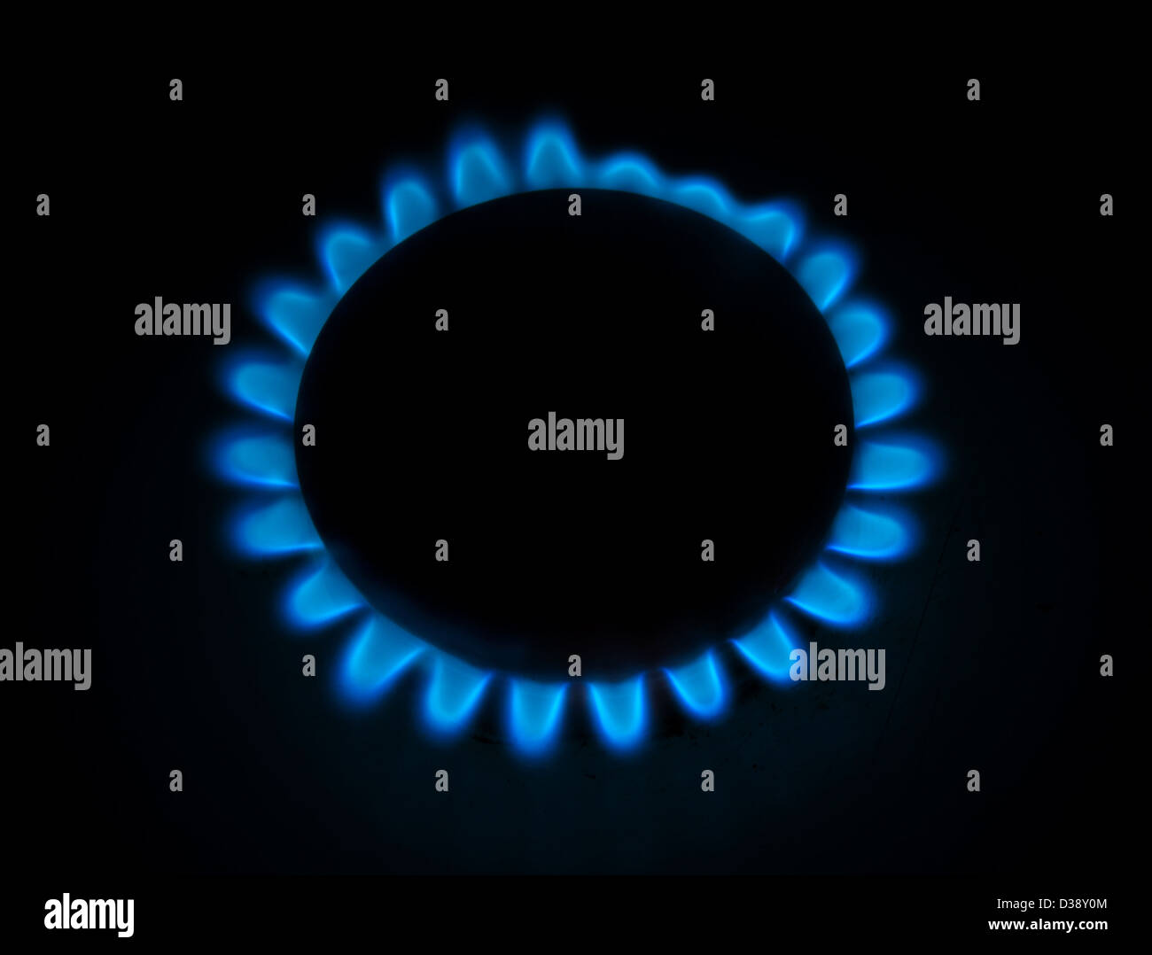 blue gas stove on black Stock Photo - Alamy