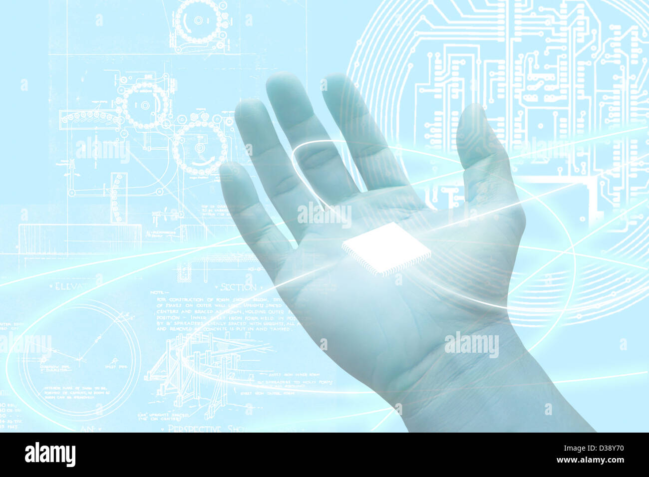 Abstract processor chips in hand Stock Photo - Alamy