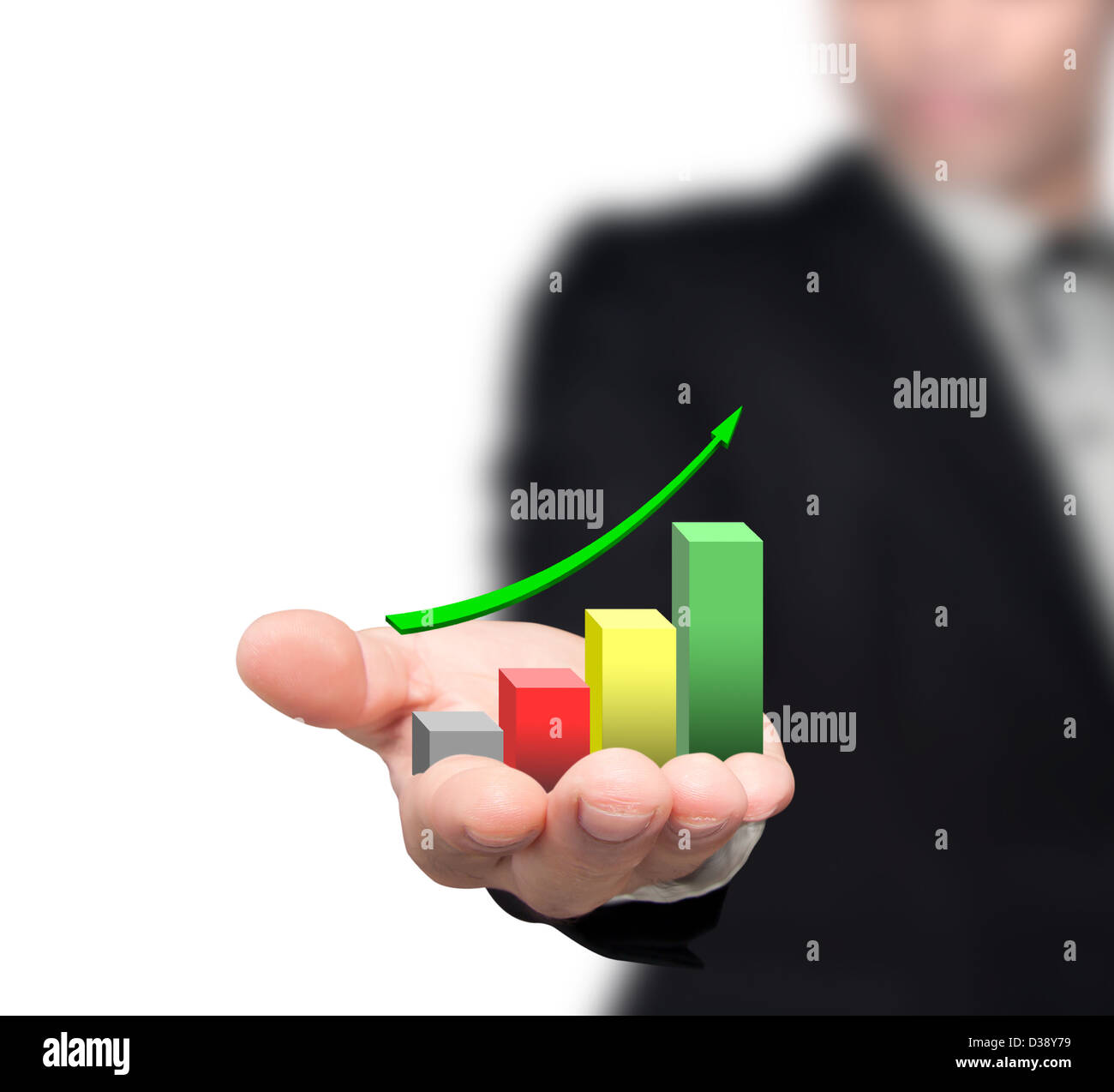 Graphs on the hands of businessmen Stock Photo - Alamy