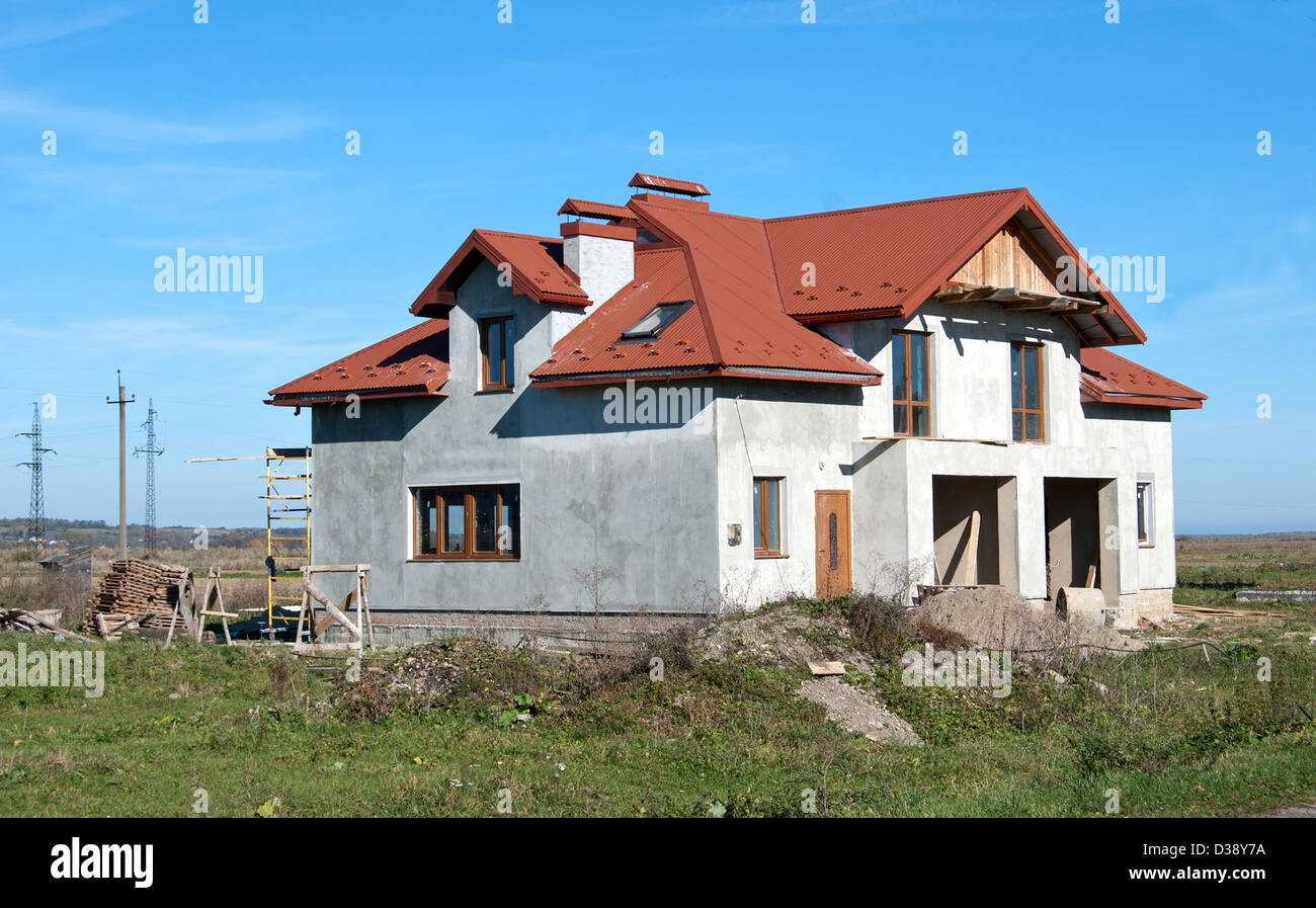 brick house under construction Stock Photo - Alamy
