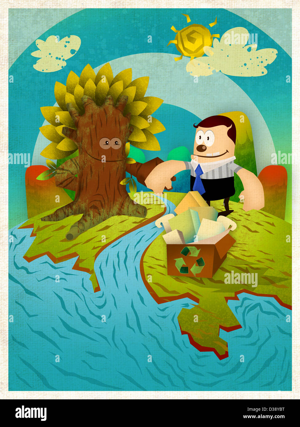 Illustrative representation conveying the message Save Trees by using ...