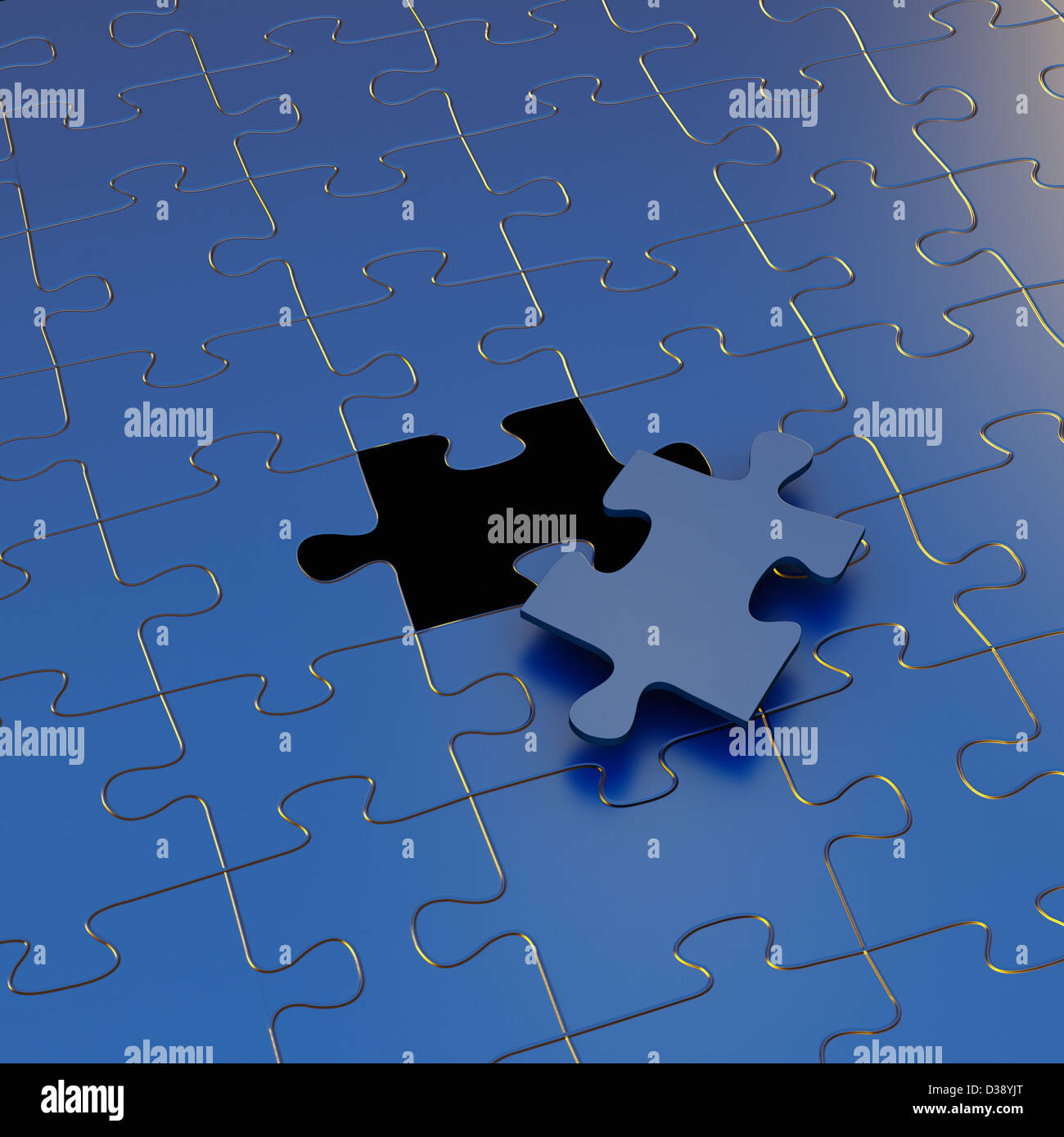 Single missing piece of jigsaw puzzle on background puzzle Stock Photo ...
