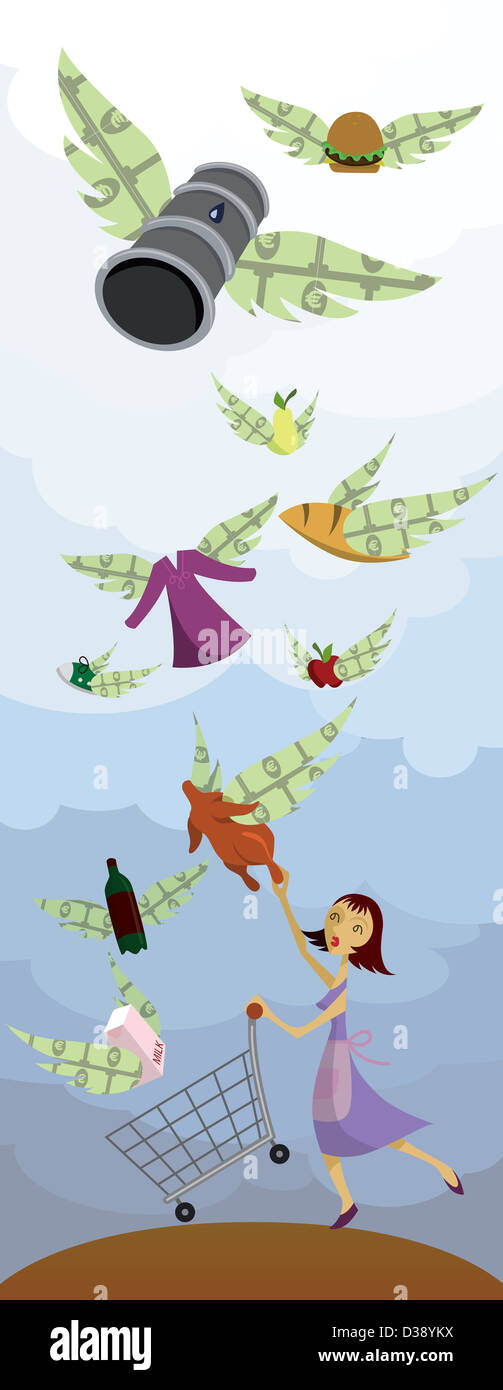 Conceptual image representing inflation in economy Stock Photo - Alamy