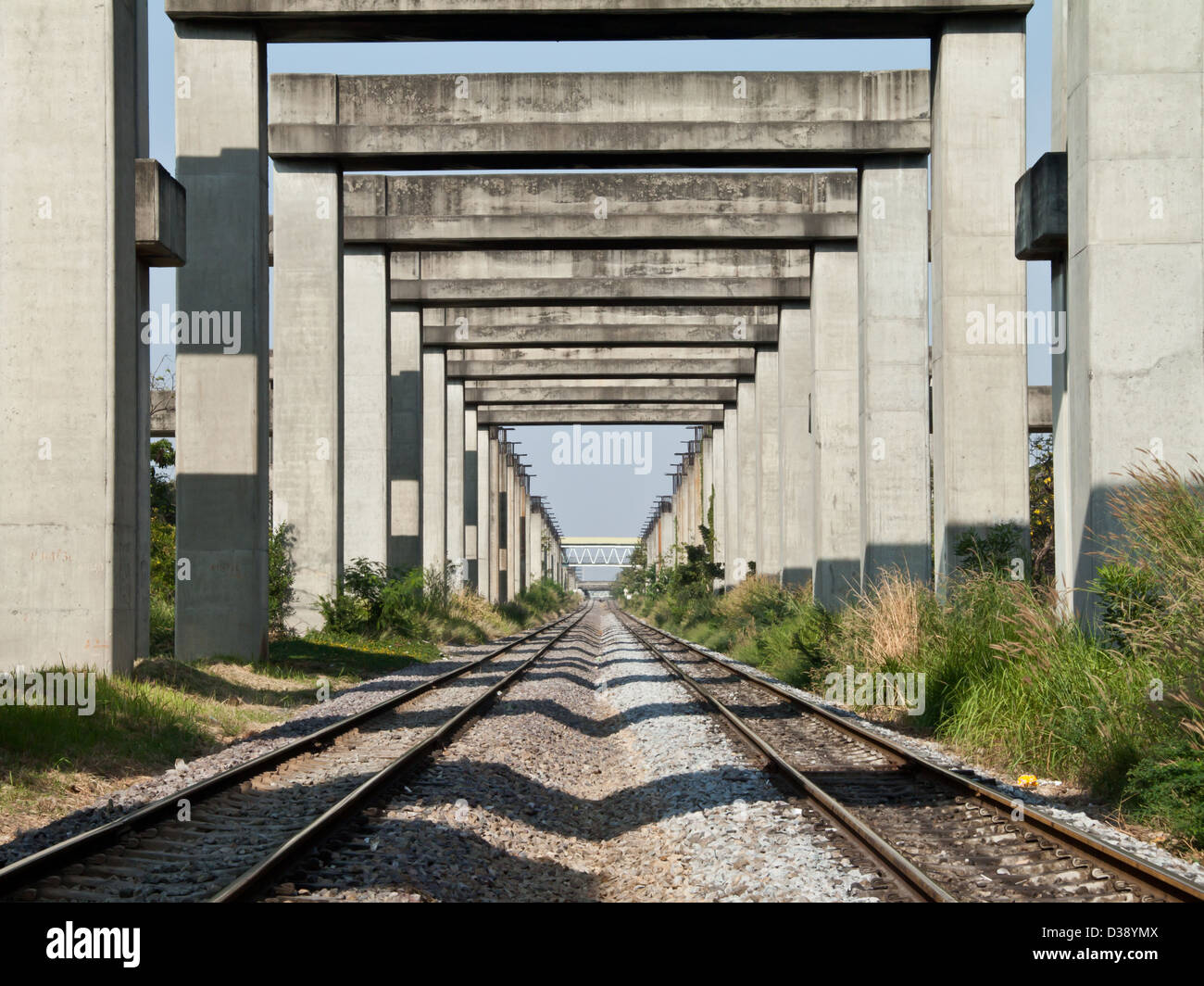 Railway and construction unfinished Stock Photo - Alamy