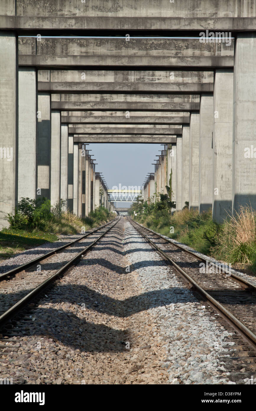 Railway and construction unfinished Stock Photo - Alamy