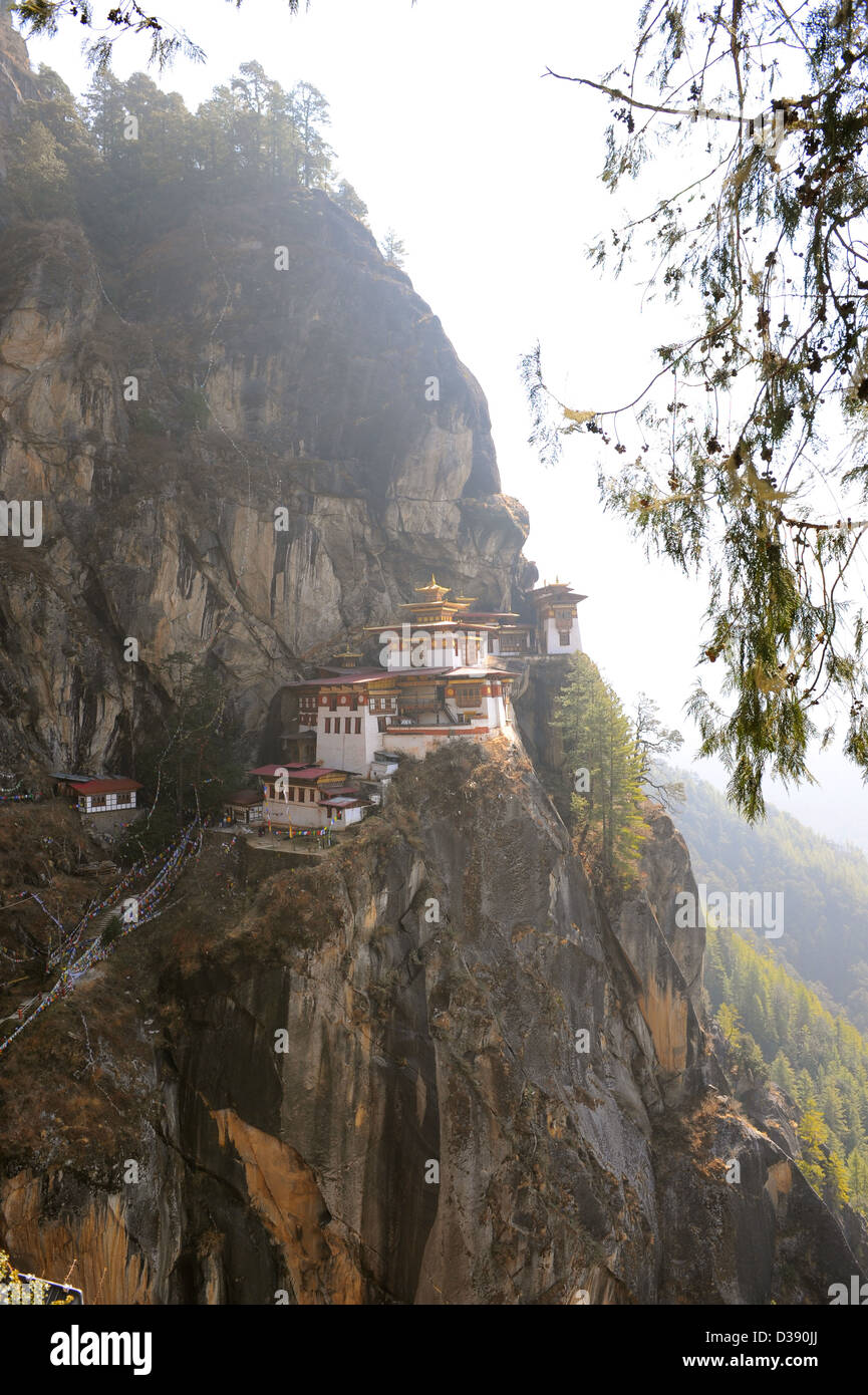 The mountain Monastery known as the Tigers Nest or Taktsang Lhakhang in ...