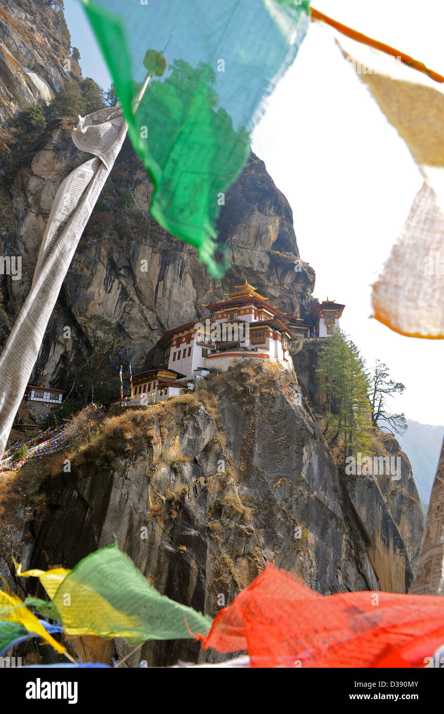 The Tigers Nest Monastery near Paro in Bhutan. Also known as Taktsang ...