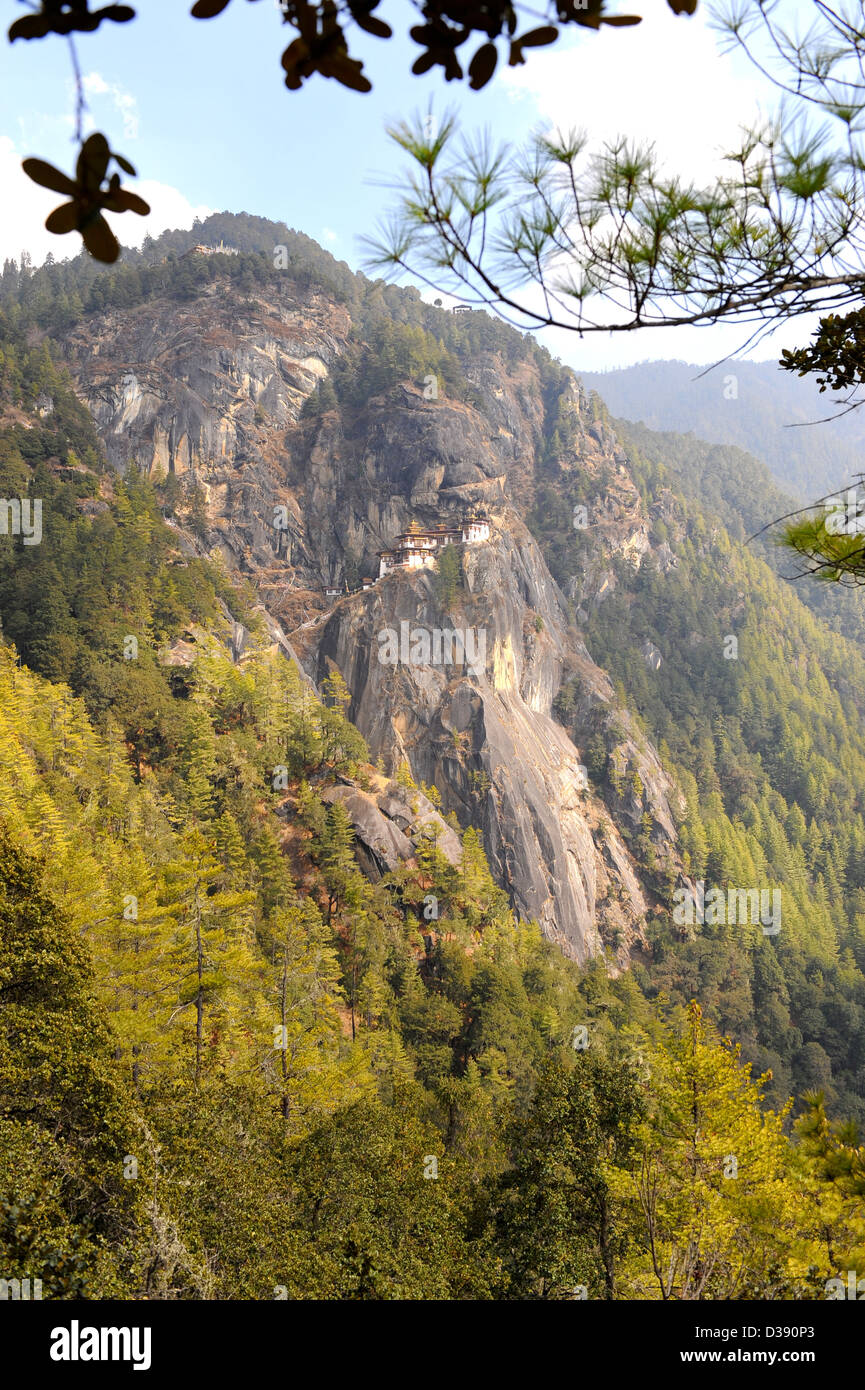 The Tigers Nest Monastery near Paro in Bhutan. Also known as Taktsang ...