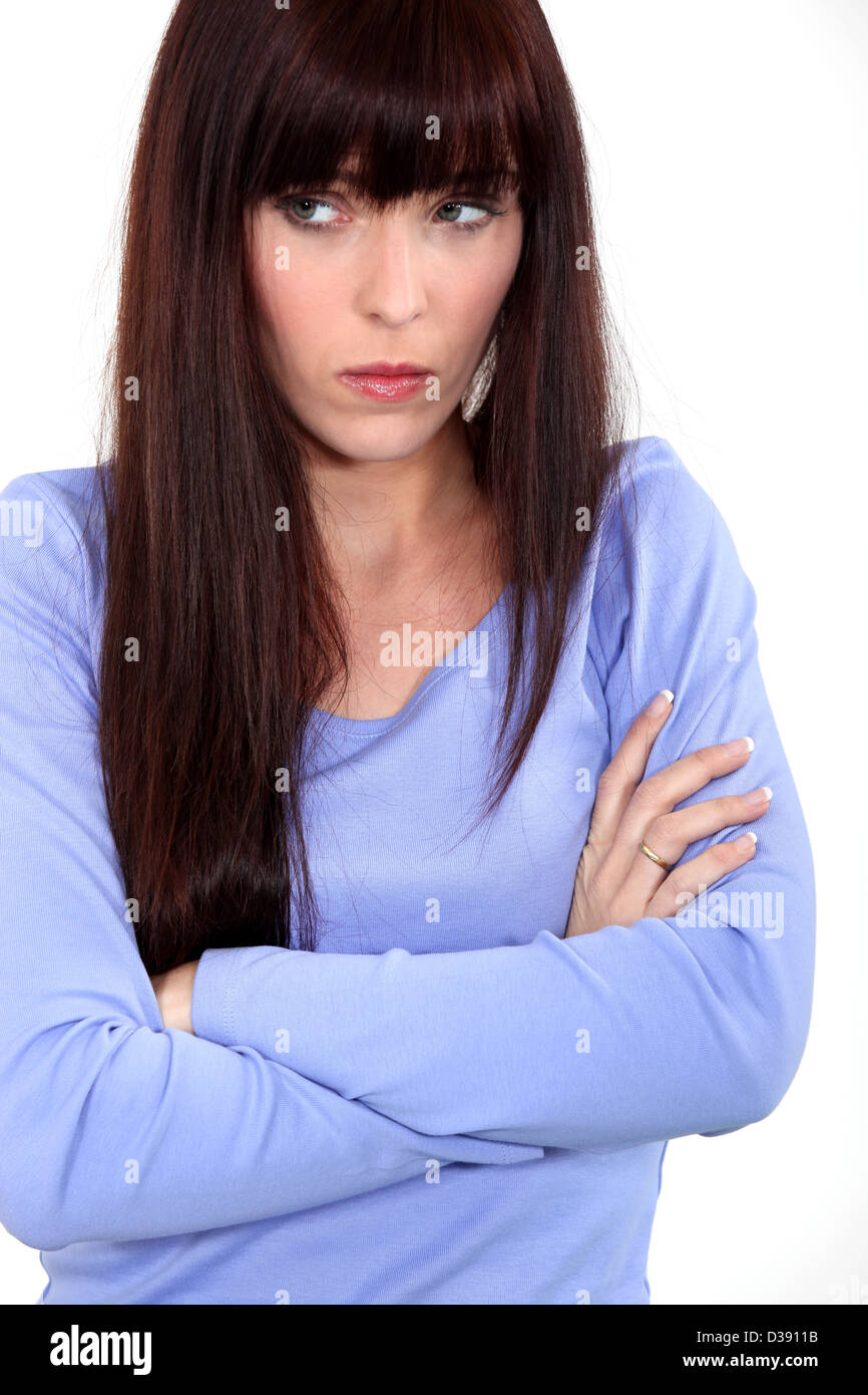 woman looking sad and angry Stock Photo - Alamy