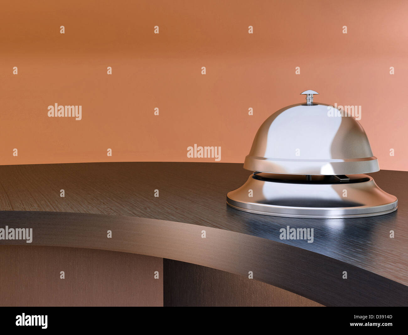 Hotel bell on the table. Reception. 3d Stock Photo - Alamy