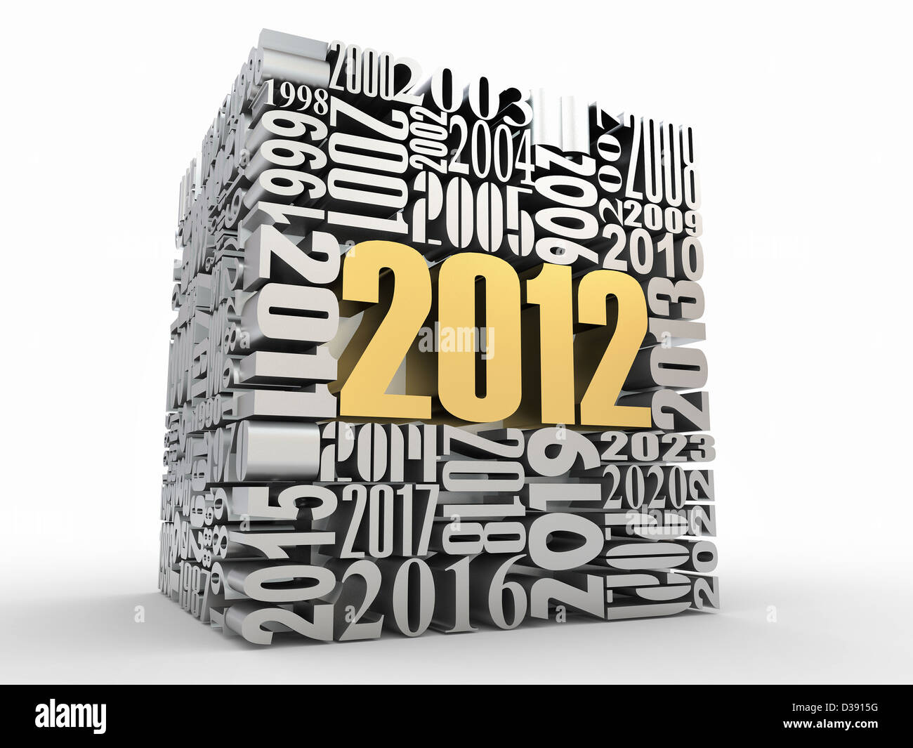New year 2012. Cube consisting of the numbers. 3d Stock Photo - Alamy