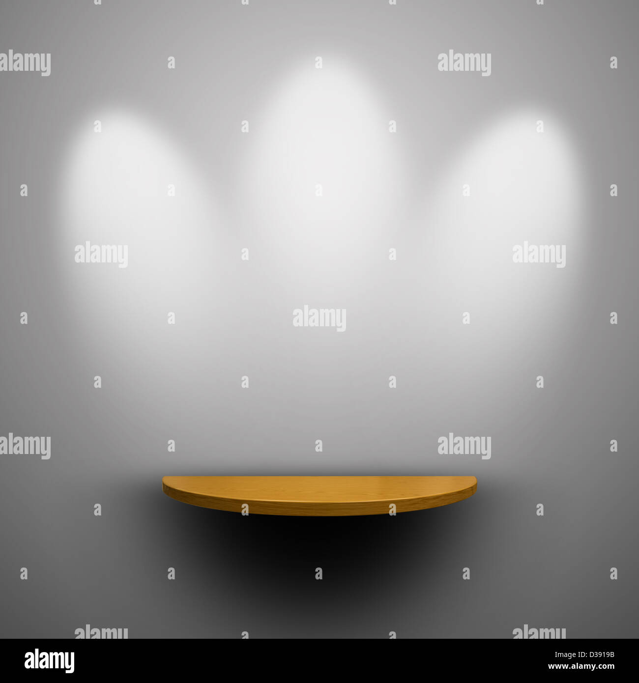 Shelf wooden for exhibit on wall Stock Photo - Alamy