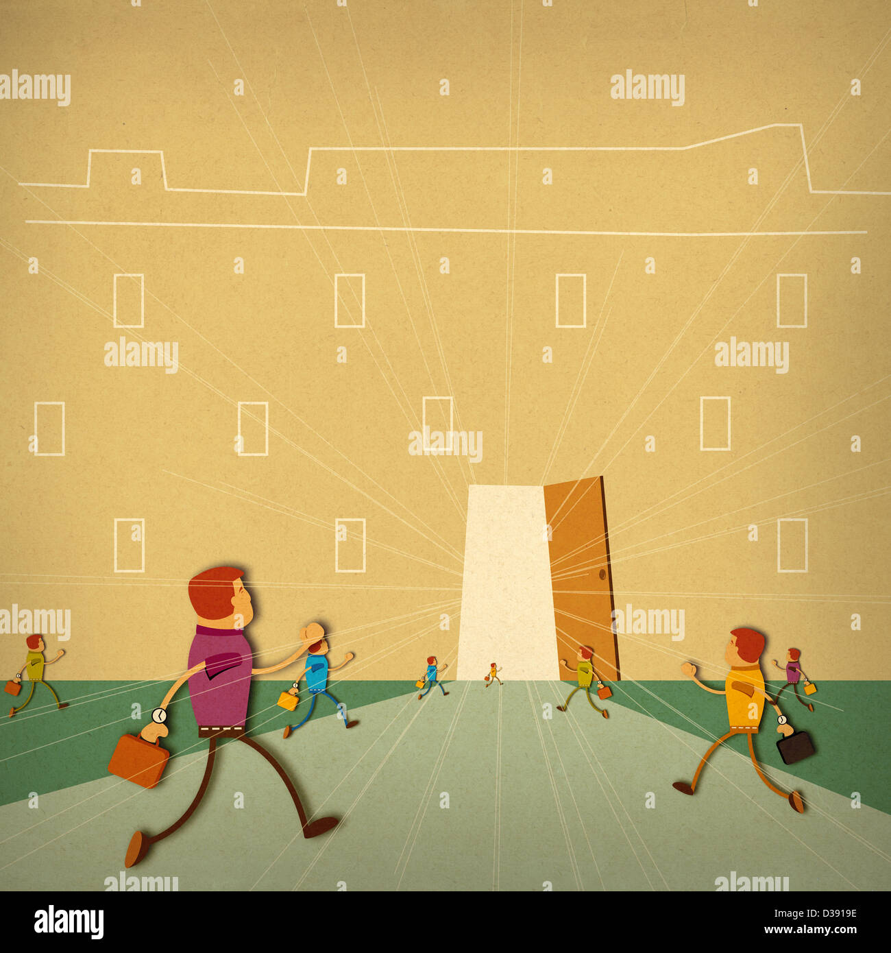 Group running office hi-res stock photography and images - Alamy