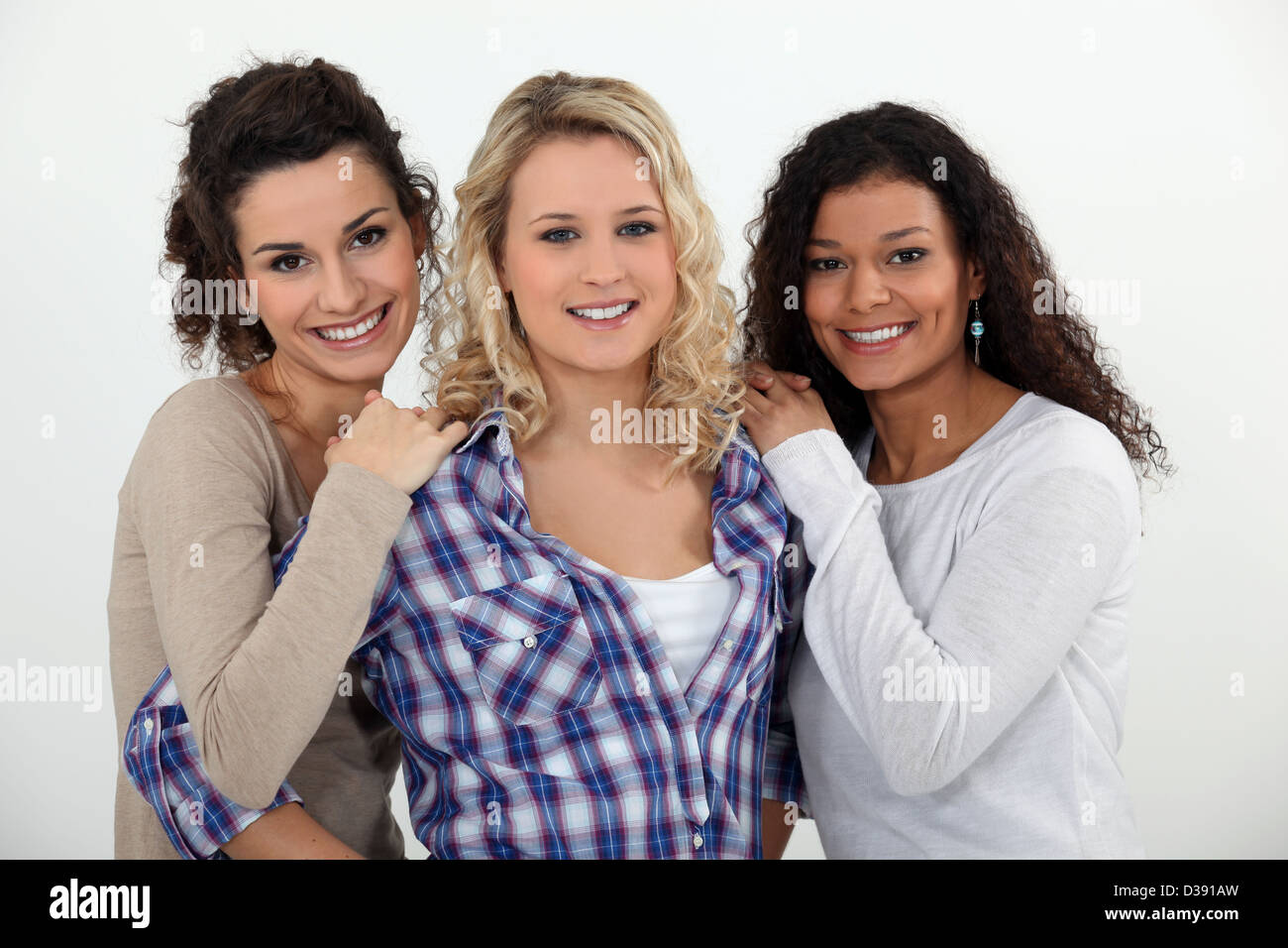Three female friends Stock Photo - Alamy