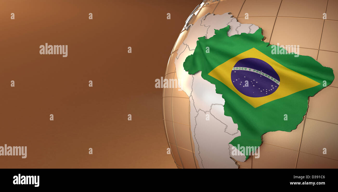 Brazil World Map Globe