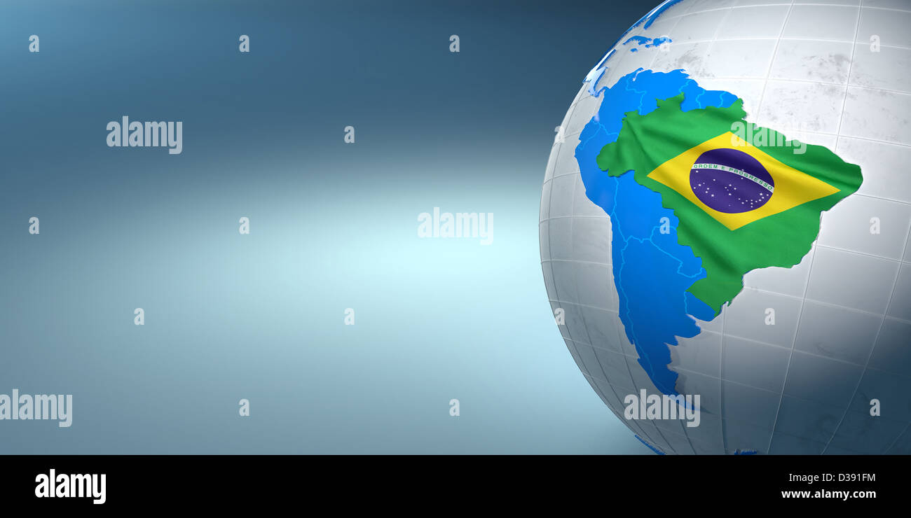 Brazil World Map Globe