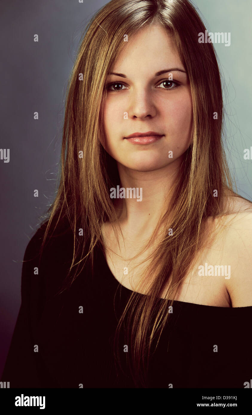 Portrait of the girl in studio Stock Photo - Alamy