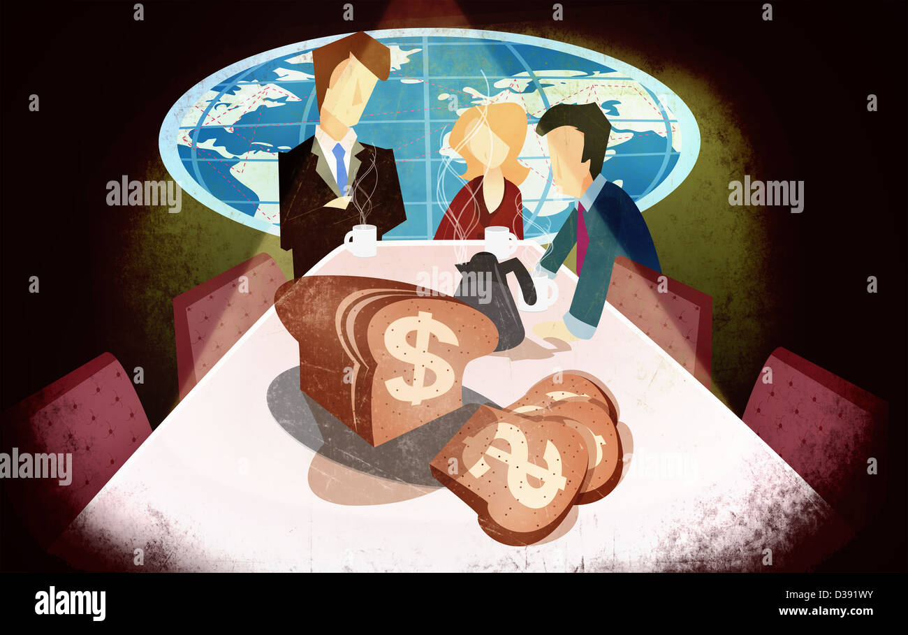 Business executives having money breakfast Stock Photo - Alamy