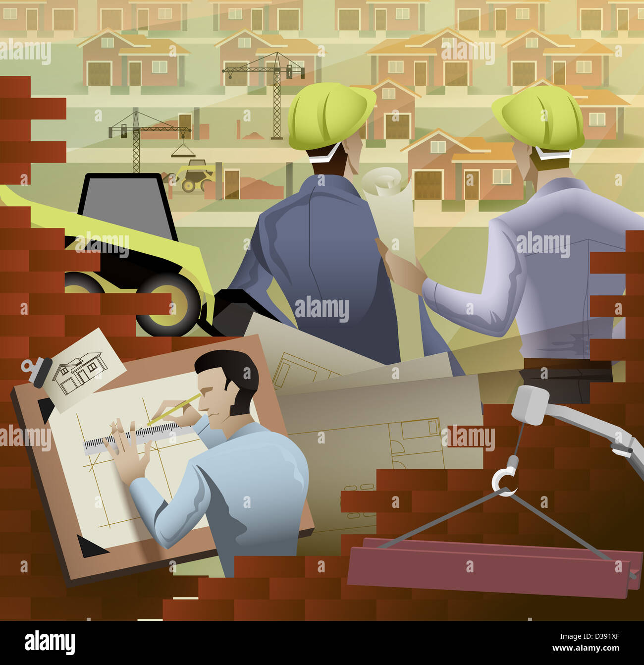 Construction collage hi-res stock photography and images - Alamy