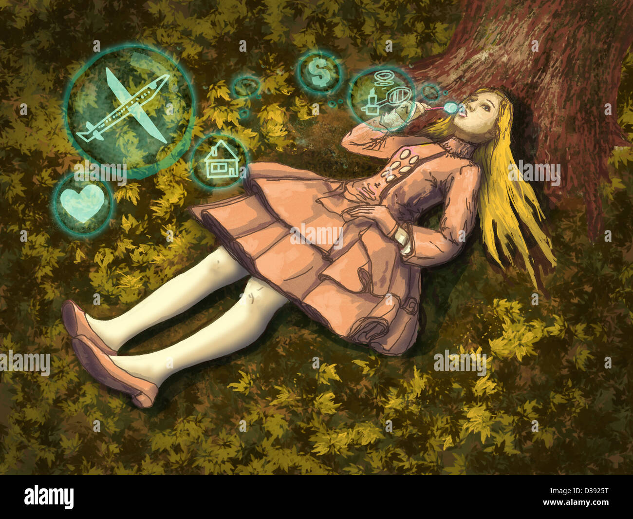 Lying under the tree hi-res stock photography and images - Alamy