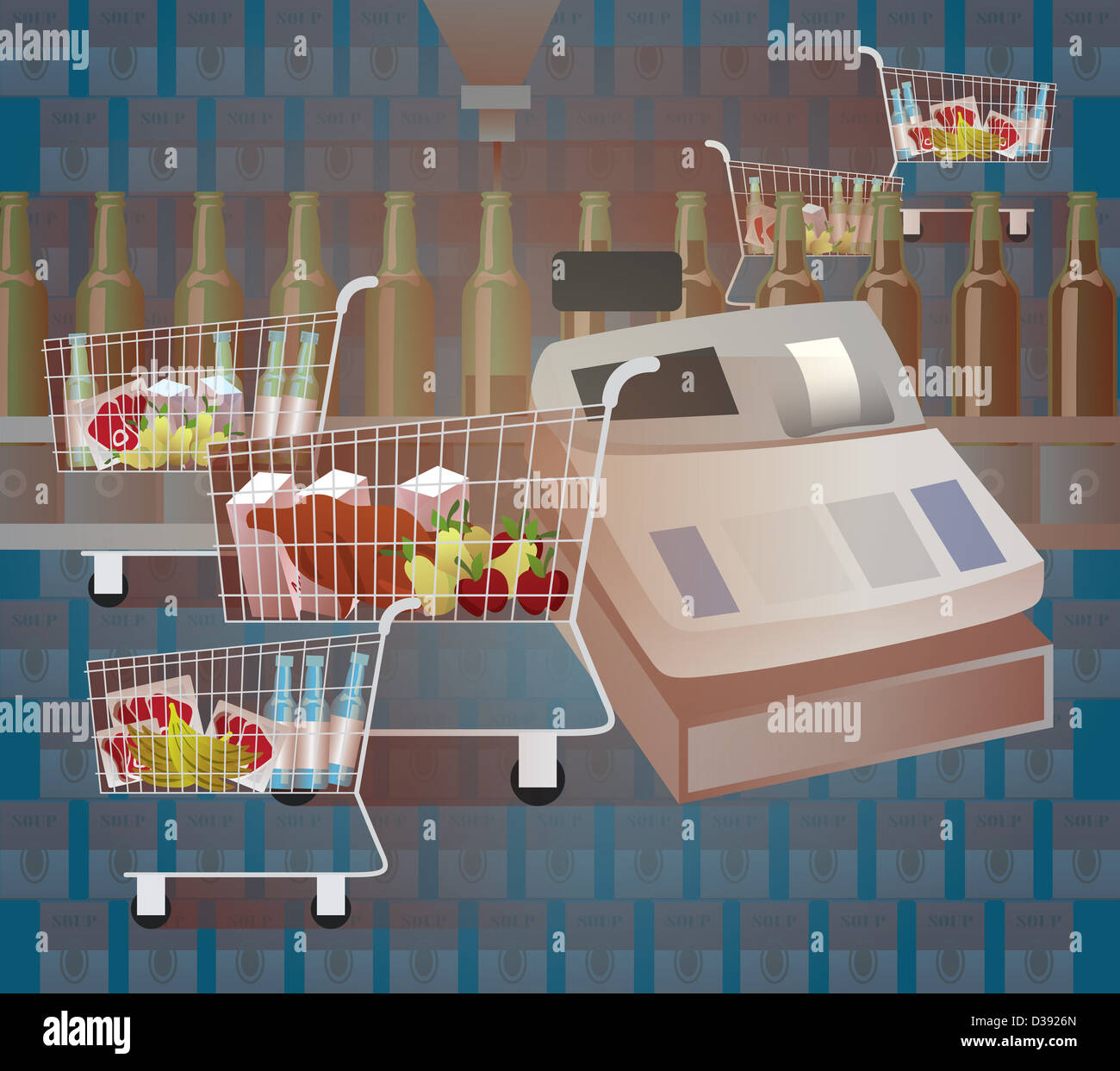 Shopping cart in a supermarket Stock Photo - Alamy