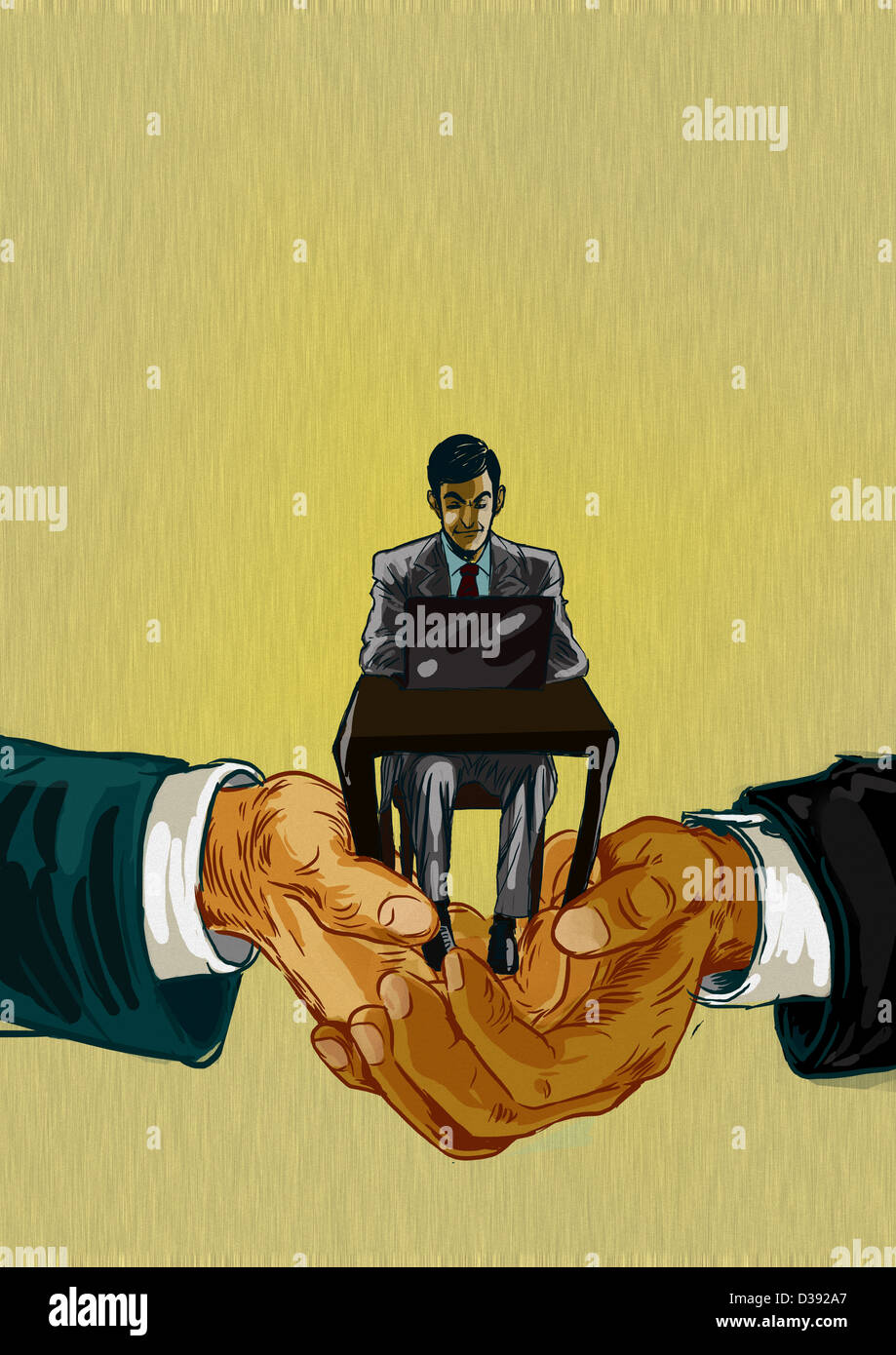 Illustrative representation of the merger of two companies Stock Photo ...
