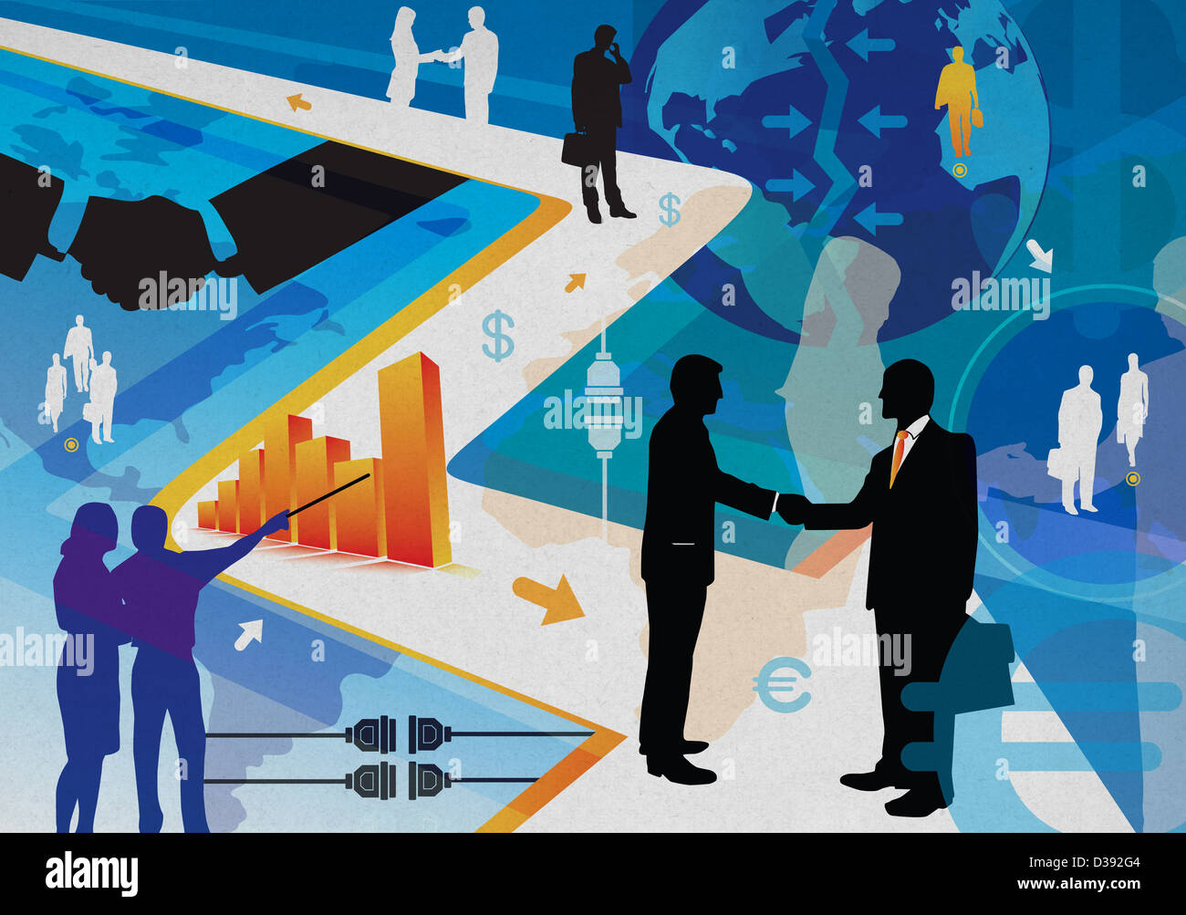 Illustrative representation of business collaboration Stock Photo - Alamy
