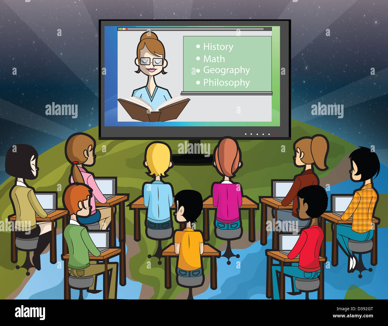 Online school graphic hi-res stock photography and images - Alamy