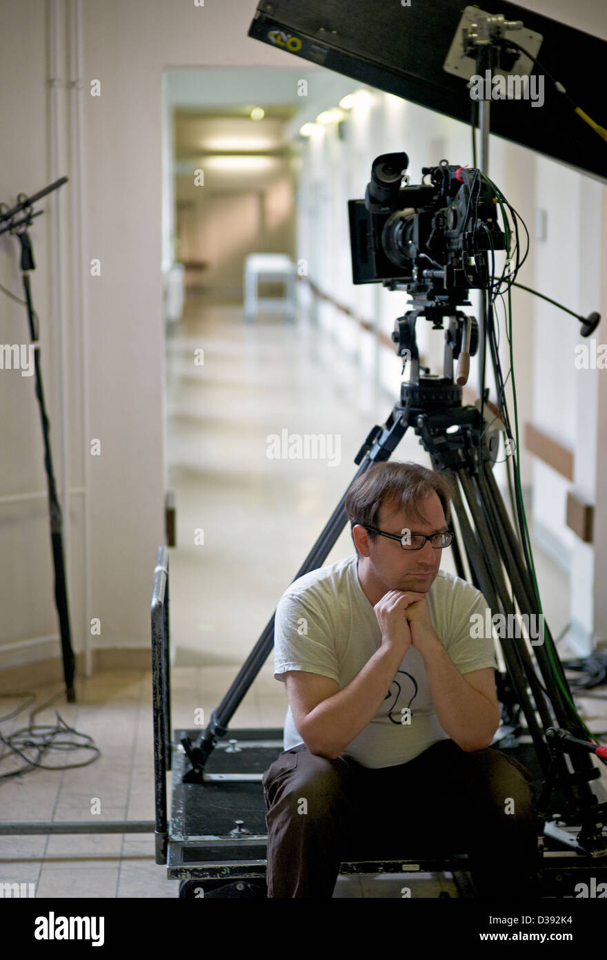 Berlin, Germany, the camera waits assistant during the filming break ...