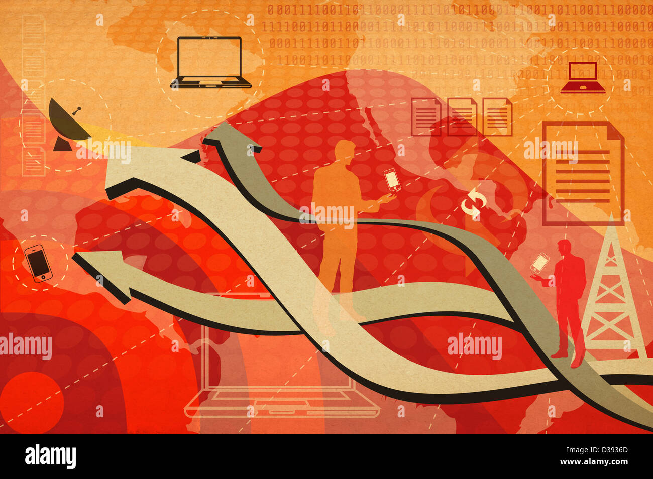 Illustrative representation of telecom industry Stock Photo - Alamy