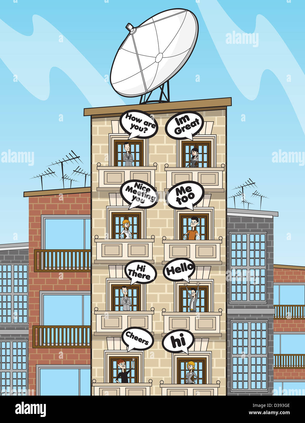 Illustrative representation of social communication Stock Photo - Alamy