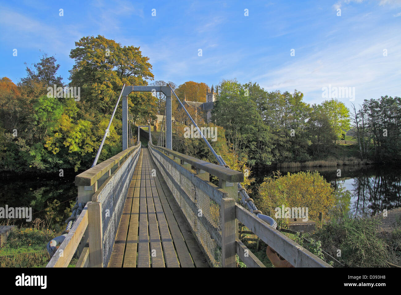'Boat Weil' Suspension Bridge, over the Water or River of Ken, St Johns ...