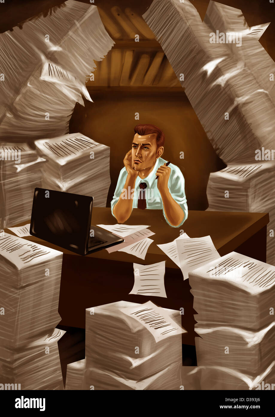 Drown in paperwork hi-res stock photography and images - Alamy