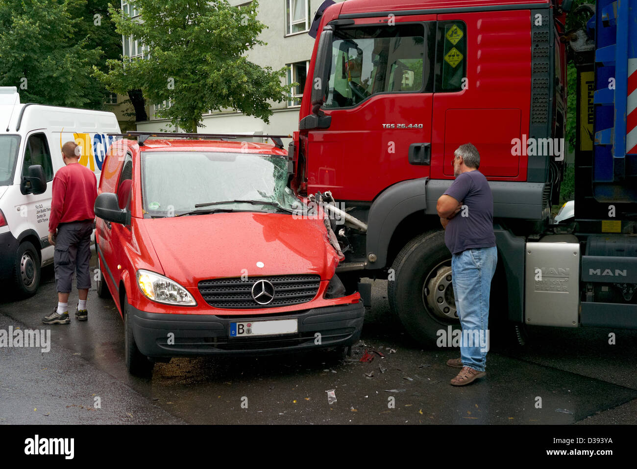 Berlin, Germany, accident, right of way when turning left ignored Stock ...