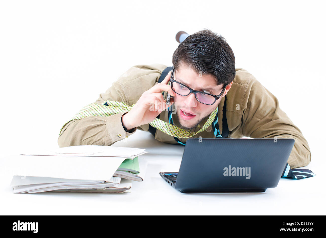 Angry man on phone Cut Out Stock Images & Pictures - Alamy